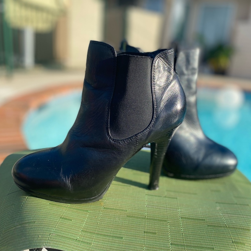 Jessica Simpson Leather Platform 4 Inch Leather Booti… - Gem